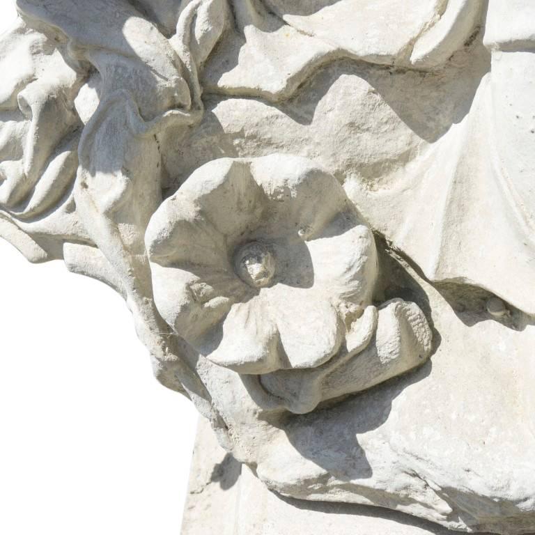 Japanese Cast Stone Warrior Statue, circa 1930 For Sale at 1stDibs