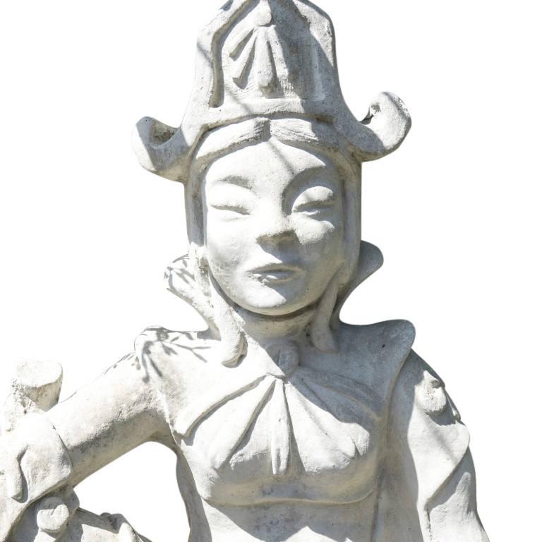 Japanese Cast Stone Warrior Statue, circa 1930 For Sale at 1stDibs