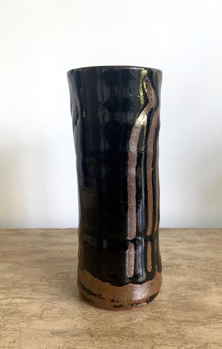Japanese Ceramic Vase Mingei Style Hamada Shoji For Sale at 1stDibs