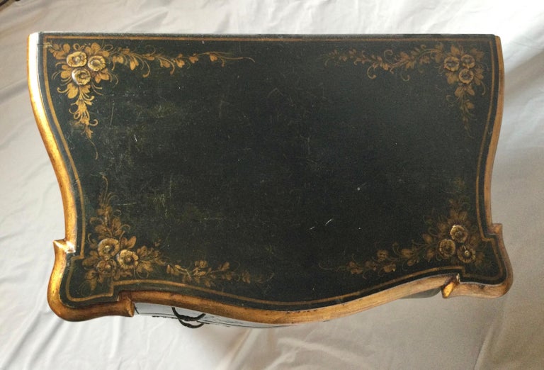 Japanese Chinoiserie Black Painted Two Draw Small Bombay Chest For Sale ...