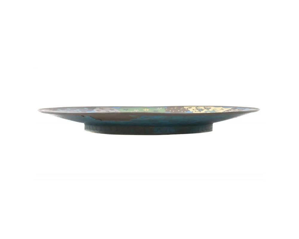 Japanese Cloisonne Enamel Over Copper Plate Charger For Sale at 1stDibs