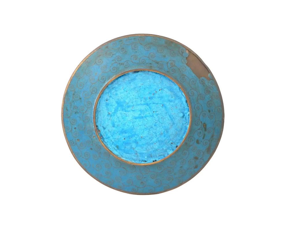 Japanese Cloisonne Enamel Over Copper Plate Charger For Sale at 1stDibs