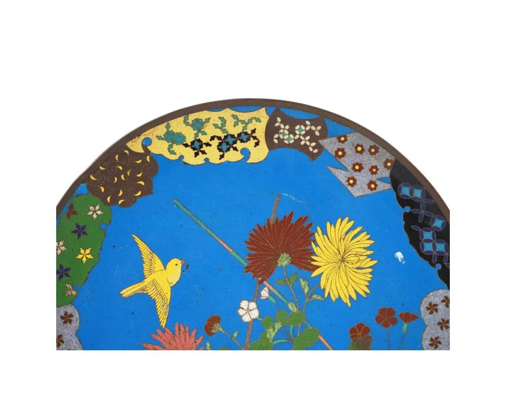 Japanese Cloisonne Enamel Over Copper Plate Charger For Sale at 1stDibs