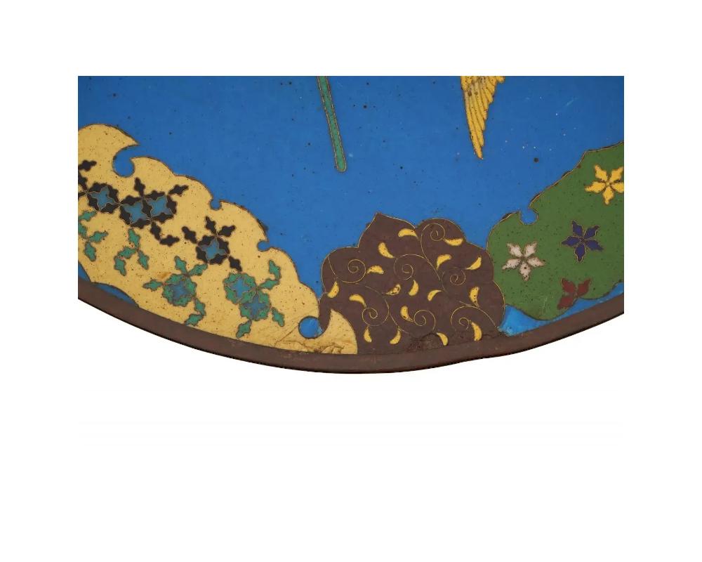 Japanese Cloisonne Enamel Over Copper Plate Charger For Sale at 1stDibs