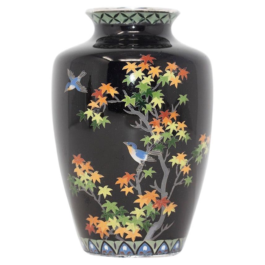 Japanese Musen Wireless Cloisonne Enamel Vase Signed Ando Company For ...