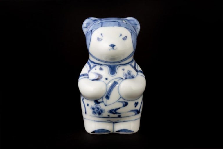 Japanese Contemporary Blue White Porcelain Bear Sculpture, 4 For Sale ...