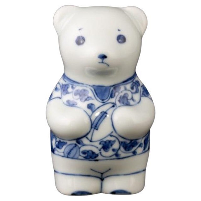 Japanese Contemporary Blue White Porcelain Bear Sculpture, 5 For Sale ...