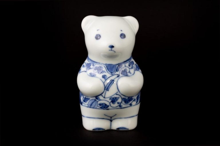 Japanese Contemporary Blue White Porcelain Bear Sculpture, 7 For Sale ...