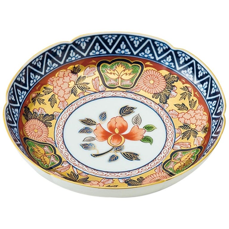 Japanese Contemporary Gilded Ko-Imari Porcelain Dessert Plate, Hand ...