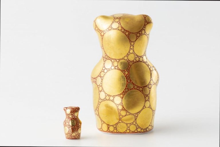 Japanese Contemporary Gold Blue Porcelain Bear Sculpture, 10 For Sale ...