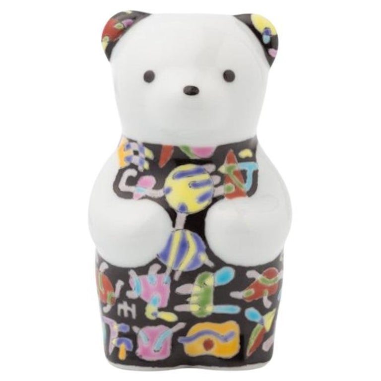 Japanese Contemporary Green Blue Black Porcelain Bear Sculpture, 4 For ...
