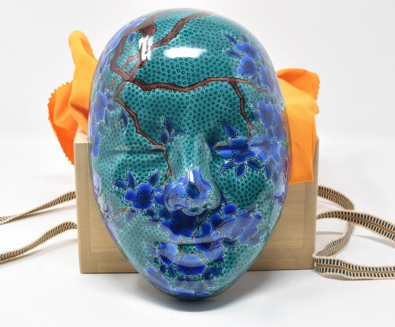 Green Blue Porcelain Mask by Japanese Master Artist For Sale at 1stDibs ...