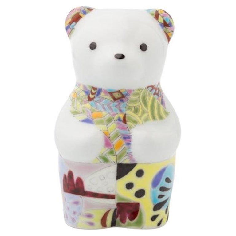 Japanese Contemporary Green Blue Porcelain Bear Sculpture, 3 For Sale ...