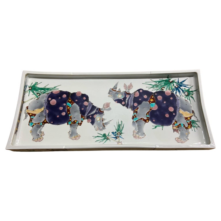 Japanese Contemporary Purple Pink Gray Porcelain Charger by Master ...