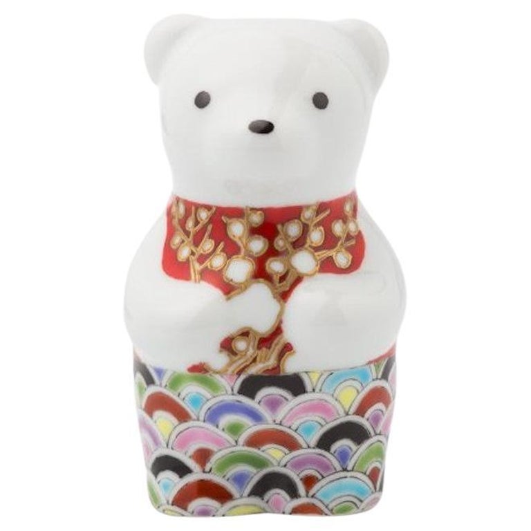 Japanese Contemporary Red Gold Porcelain Bear Sculpture, 2 For Sale at ...