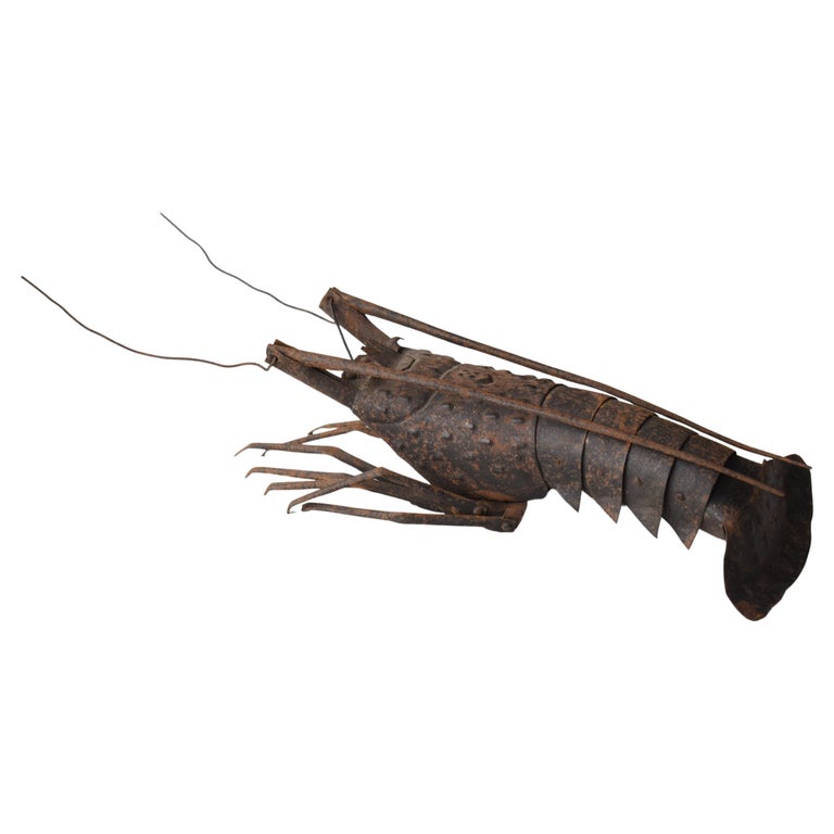 Japanese Old Iron Shrimp Figurine 1860s-1920s/Antique Object mingei For ...