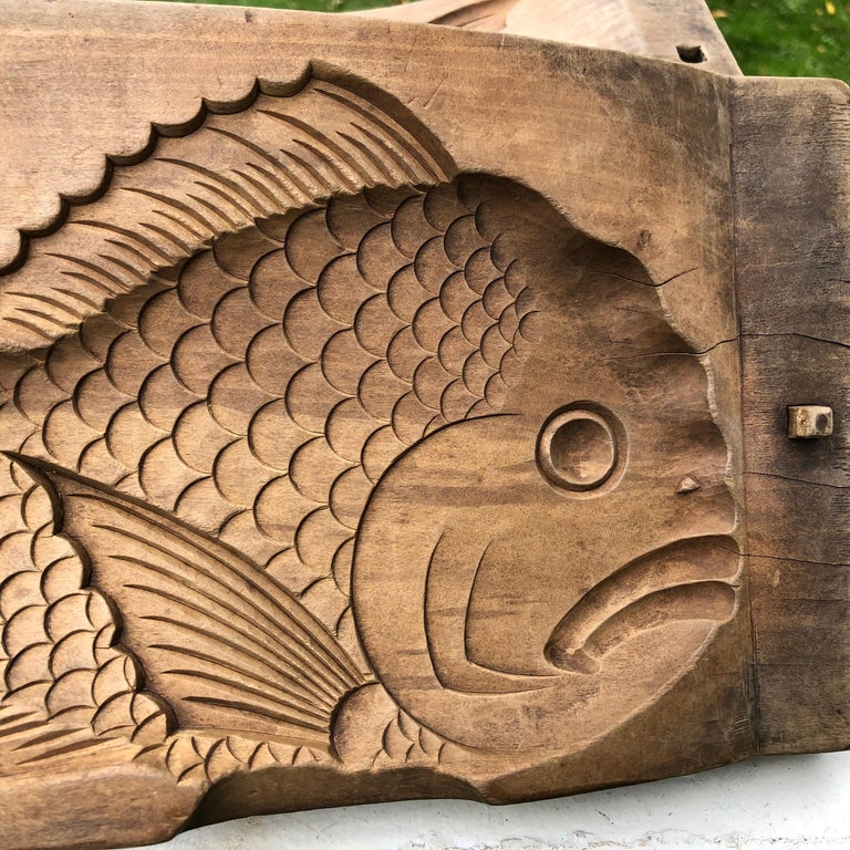 Japanese Early Antique Cherrywood "Fish" Mold, Rare Collectible, 19th ...