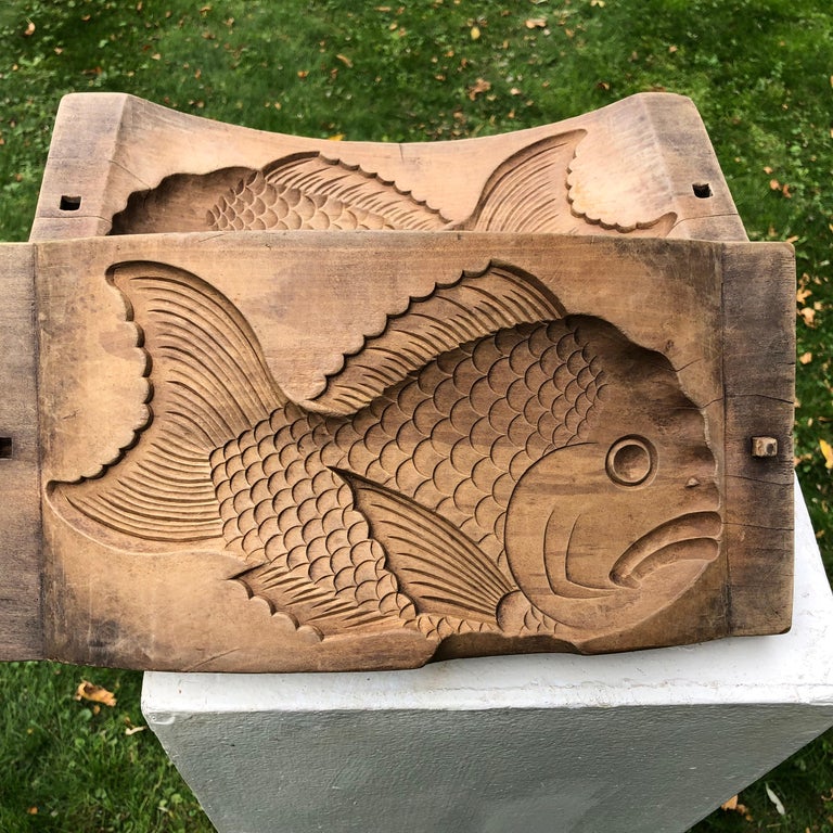 Japanese Early Antique Cherrywood "Fish" Mold, Rare Collectible, 19th ...