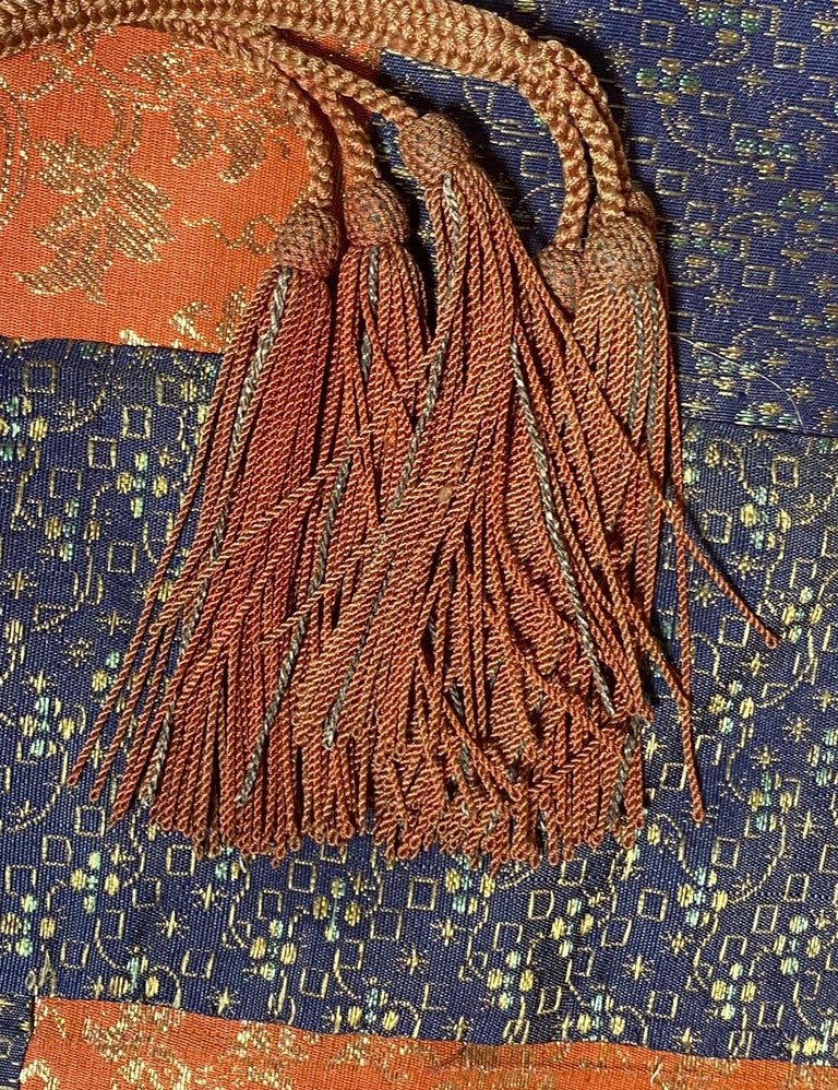 Japanese Edo Buddhist Monk Priest 7 Column Silk Brocade Kesa Ceremonial ...