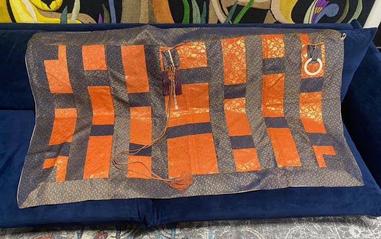 Japanese Edo Buddhist Monk Priest 7 Column Silk Brocade Kesa Ceremonial ...