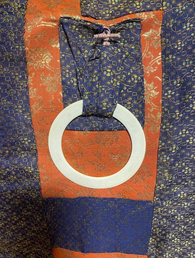 Japanese Edo Buddhist Monk Priest 7 Column Silk Brocade Kesa Ceremonial ...