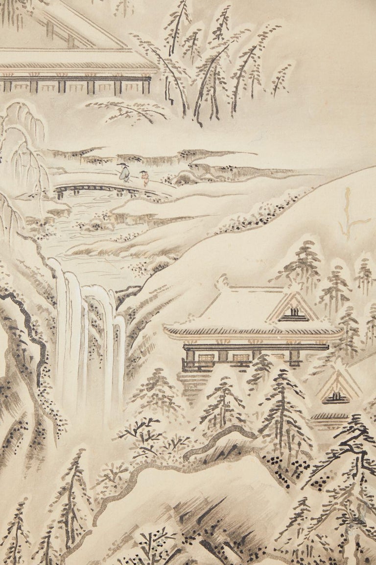Japanese Edo Four-Panel Screen Hangzhou Autumn Landscape at 1stDibs