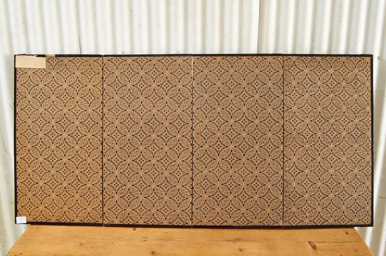 Japanese Edo Four Panel Table Screen Chinese Scholars Pavillion For ...