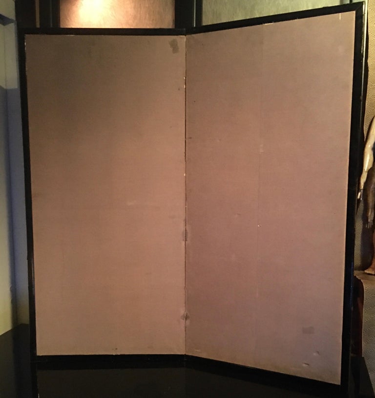 Japanese Edo Painted Screen with Imperial Court Scenes For Sale at 1stDibs