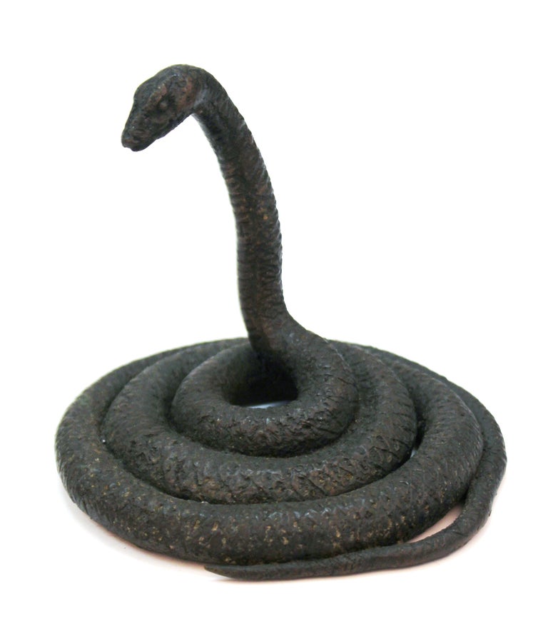 Japanese Edo Period Bronze Snake with Wood Shrine at 1stDibs