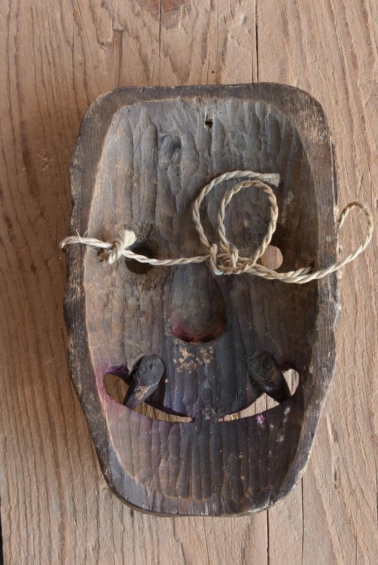 Japanese Edo Period Demon Antique Mask / Traditional Performing Arts ...