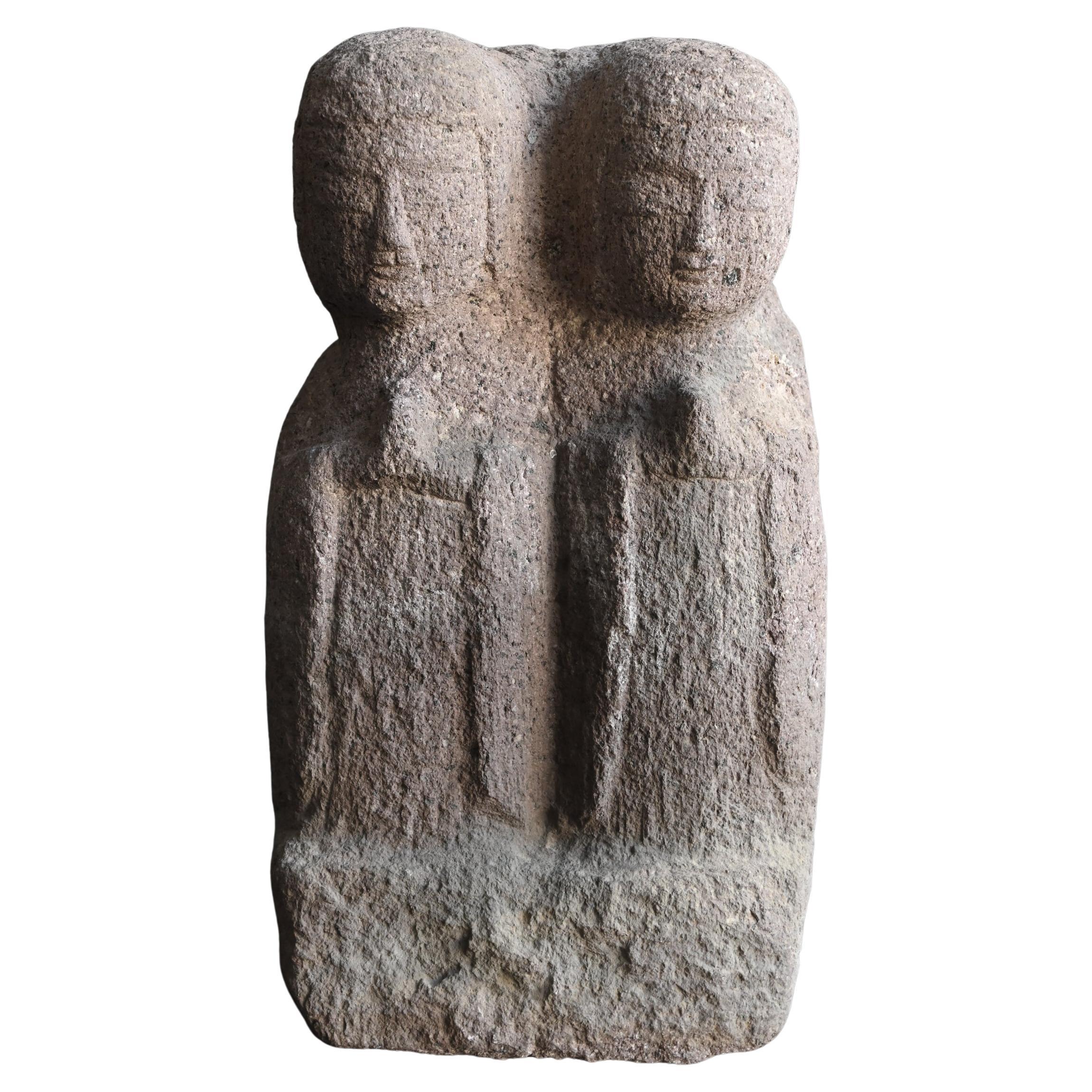 Japanese antique stone Buddha statues / Underworld scribe / Edo period ...