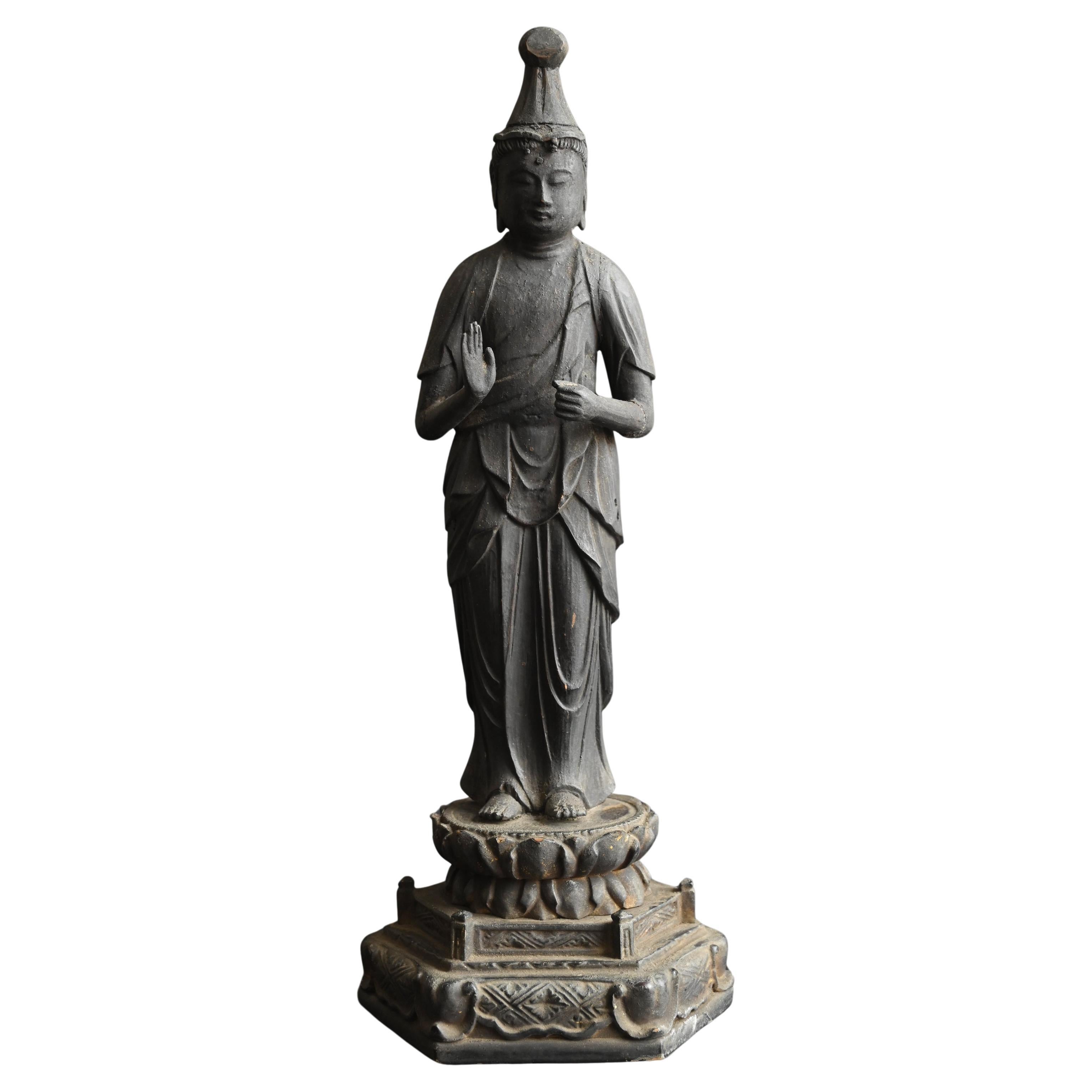 Japanese Antique Wooden Carved Buddha 14th-16th century / Statue Wabi ...