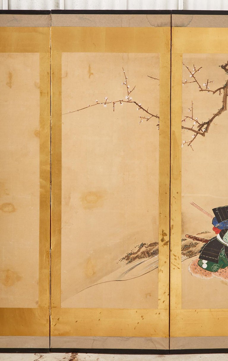 Japanese Edo Six Panel Screen Yoshitsune and Benkei For Sale at 1stDibs ...