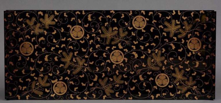 Japanese Edo-Style Lacquer Fudukue 文机 'Writing Desk' with Golden Maki-E ...