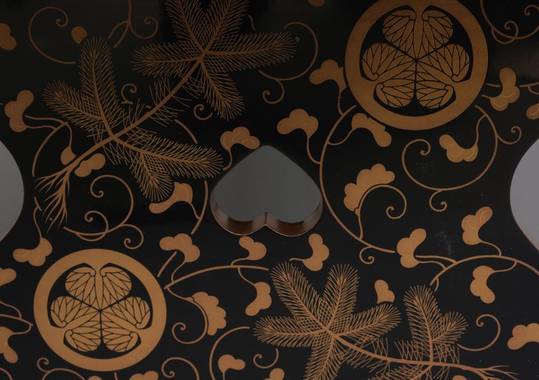 Japanese Edo-Style Lacquer Fudukue 文机 'Writing Desk' with Golden Maki-E ...