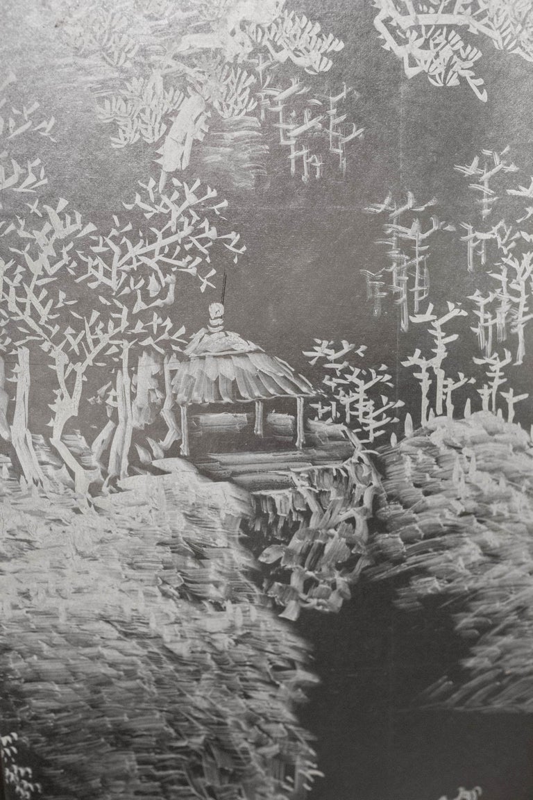Japanese Eight Panel Screen: Modern Chinese School Coastal Mountain ...