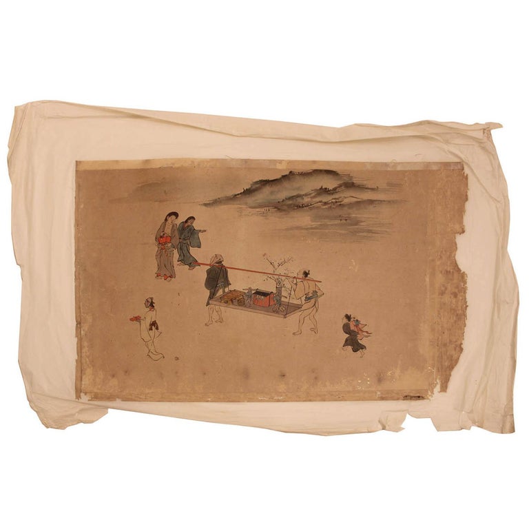 Japanese Emaki with Kago at 1stDibs