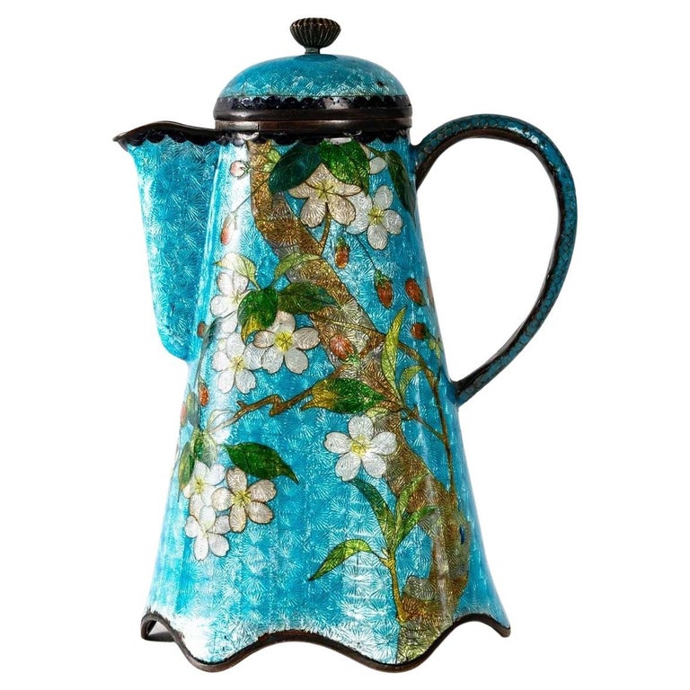 Japanese enamel teapot, late 19th century For Sale at 1stDibs