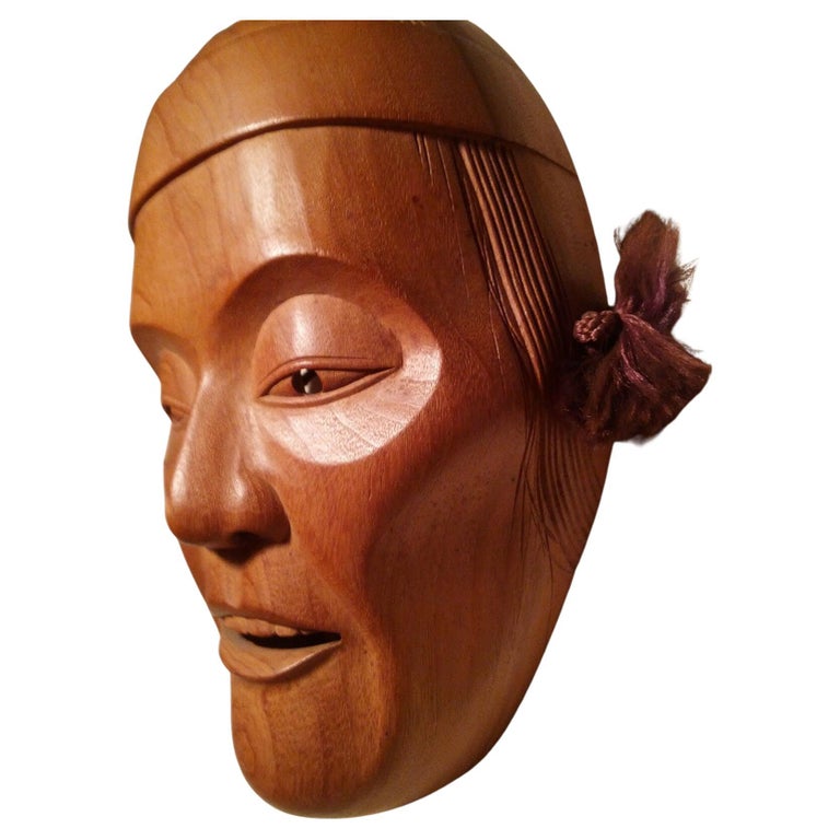 Japanese Fine-Art, Mask, Yakusugi Wood '1, 000+ y.o.' Signed Yamanaka ...