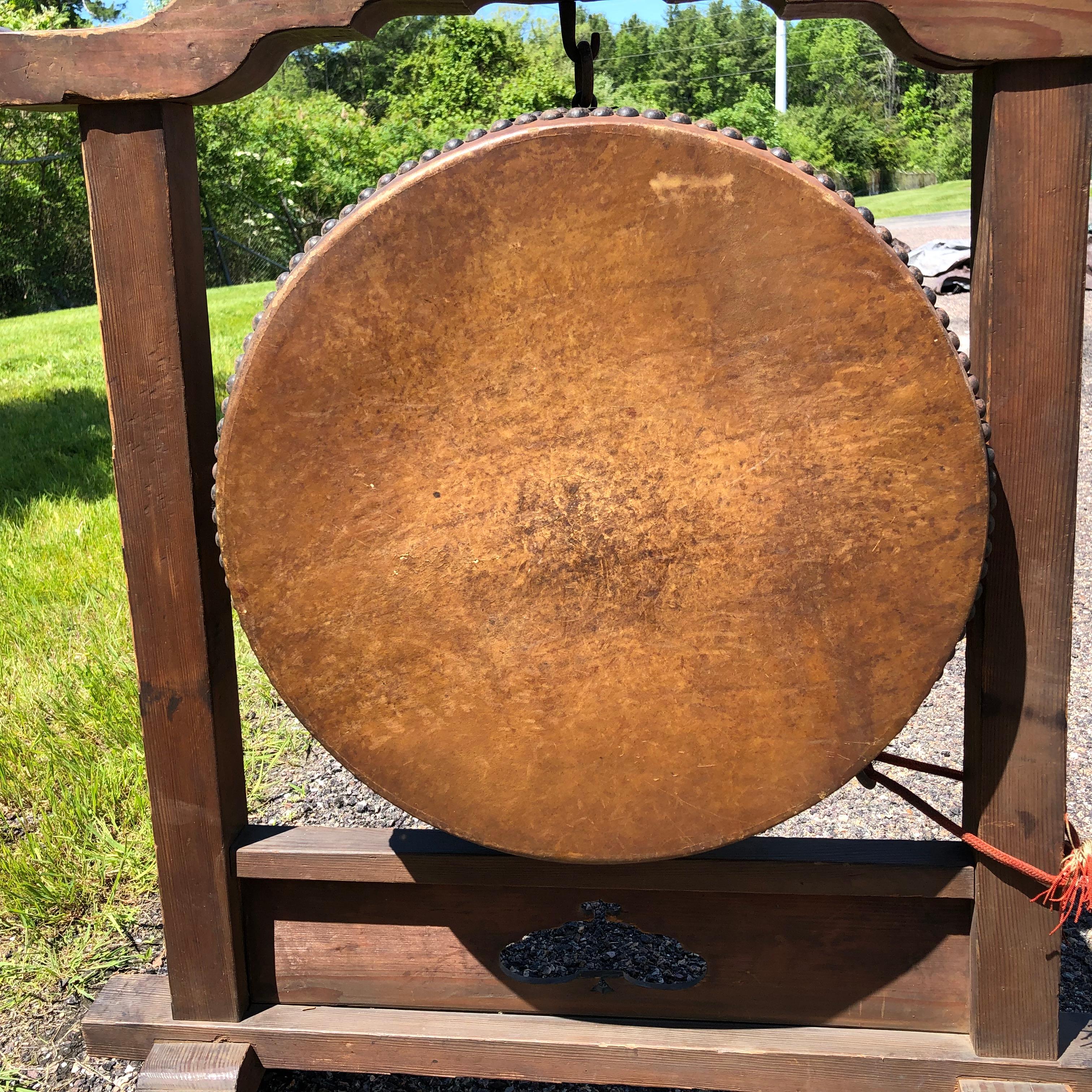 Japanese Fine Gong Drum On Stand, 19th Century Immediately Playable at ...