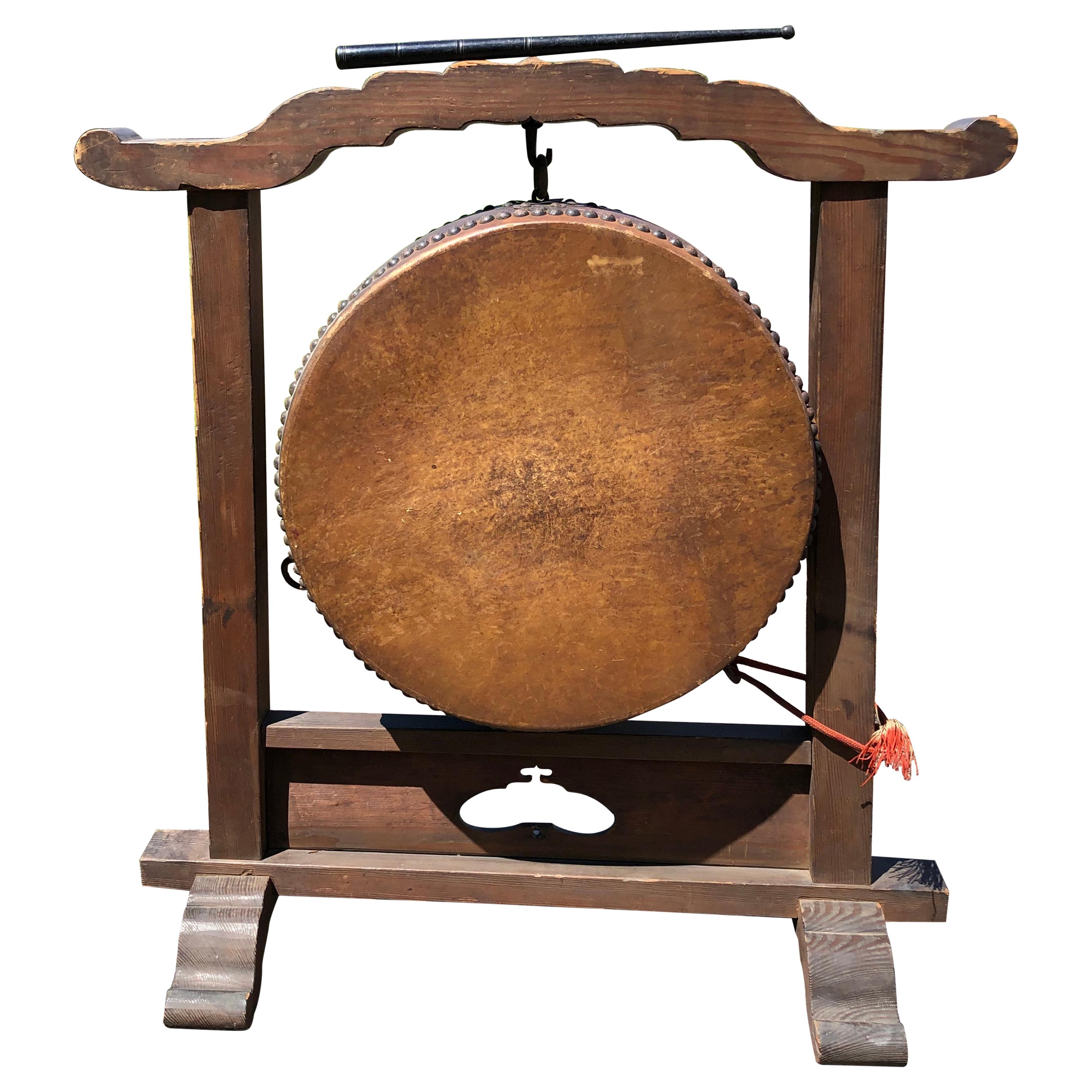 Japanese Fine Gong Drum On Stand, 19th Century Immediately Playable at ...