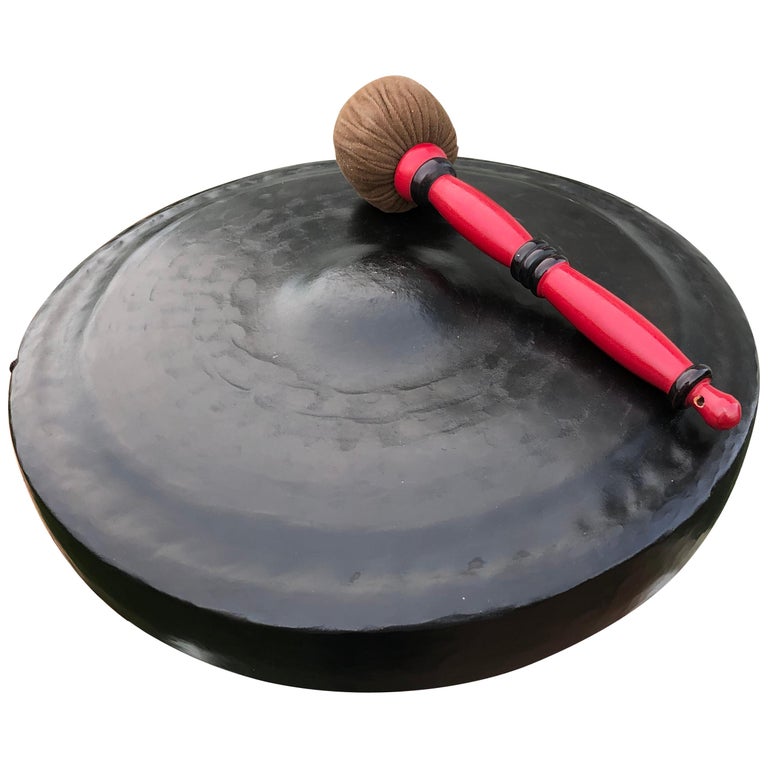 Japanese Fine Hand Cast Bronze Garden Gong Soothing Deep Sound at 1stDibs