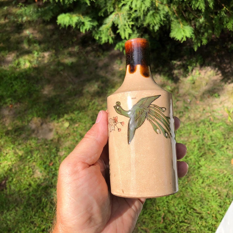 Japanese Fine Hand Painted Sake Bottles "Bird Of Paradise" Collector ...