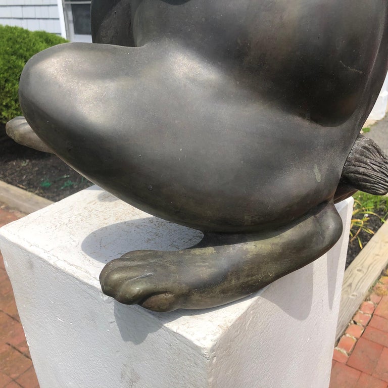 Japanese Fine Massive Bronze Rabbit Usagi at 1stDibs