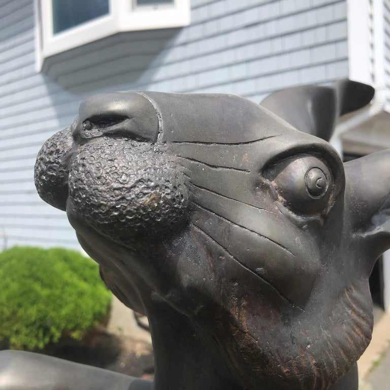 Japanese Fine Massive Bronze Rabbit Usagi at 1stDibs