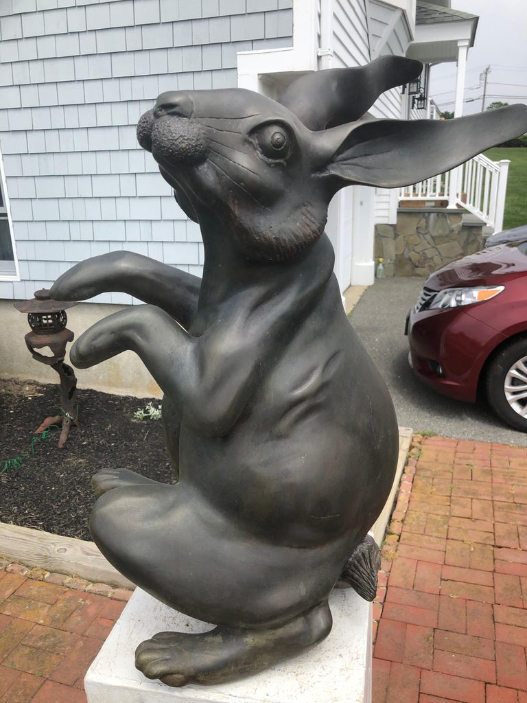 Japanese Fine Massive Bronze Rabbit Usagi at 1stDibs