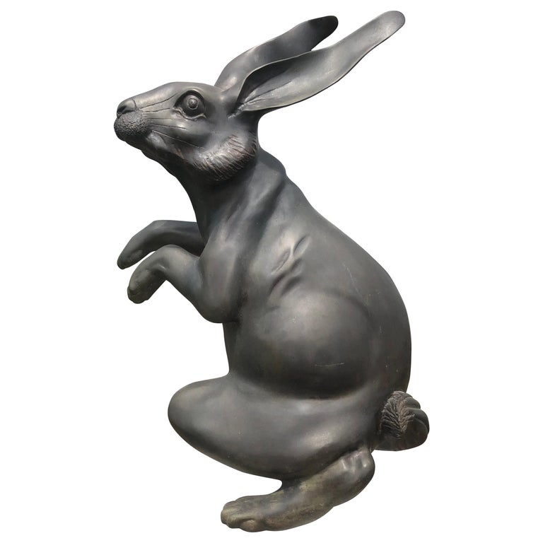 Japanese Fine Massive Bronze Rabbit Usagi at 1stDibs