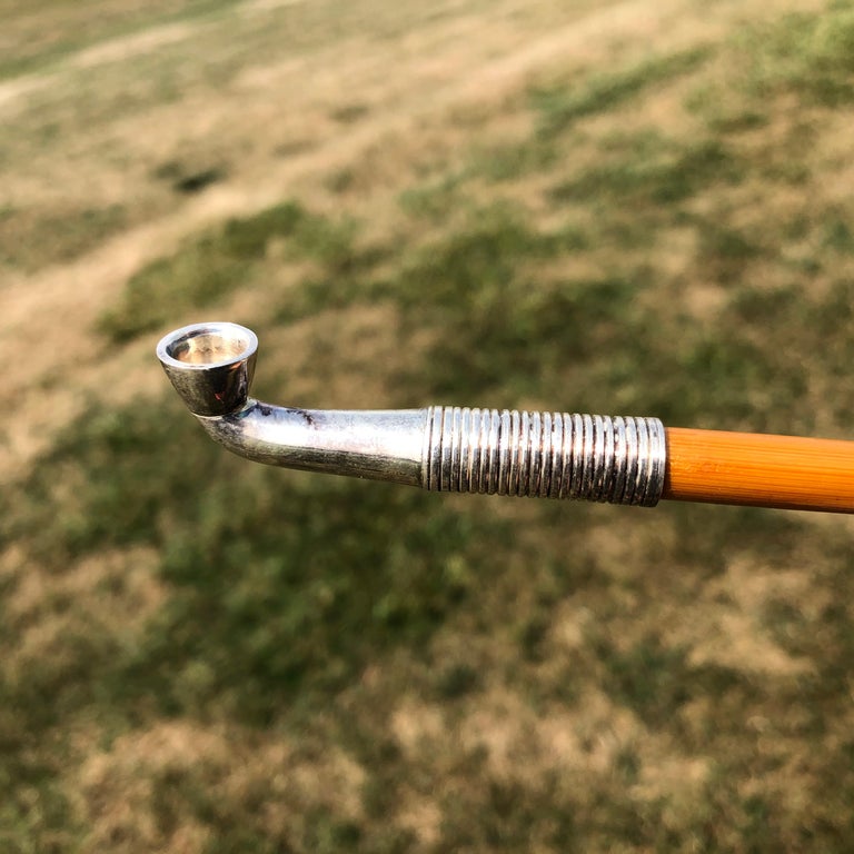 Japanese Fine Pair of Silver Long Pipes Kiseru with Signed Collector ...