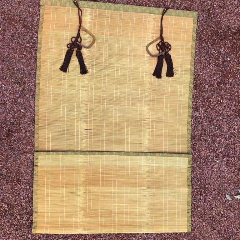 Japanese Fine Set Four Silk and Bamboo Blinds or Screens "Sudare ...
