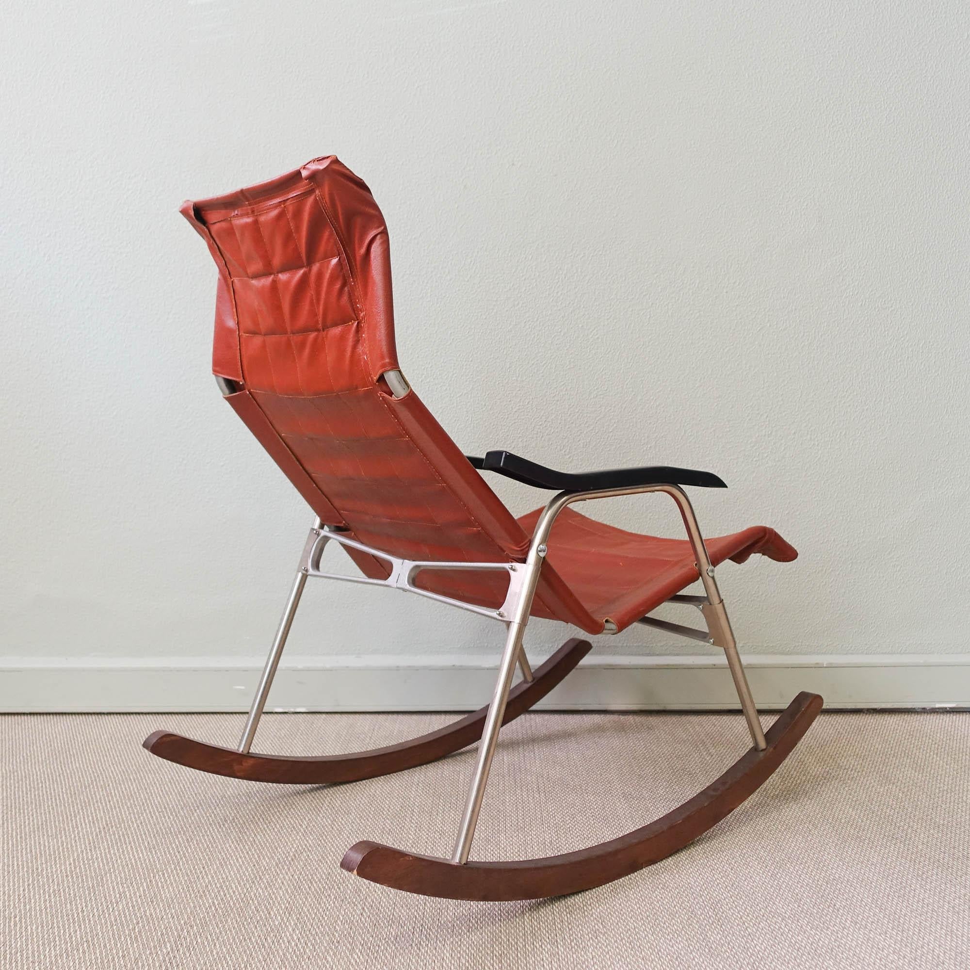 Japanese Foldable Rocking Chair by Takeshi Nii, 1950's at 1stDibs